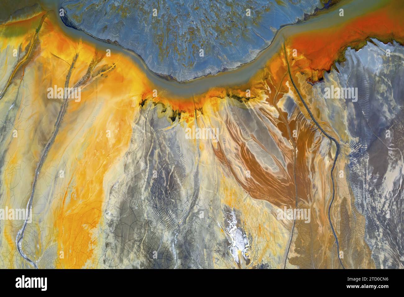Stunning overhead shot capturing the vibrant hues and geological ...