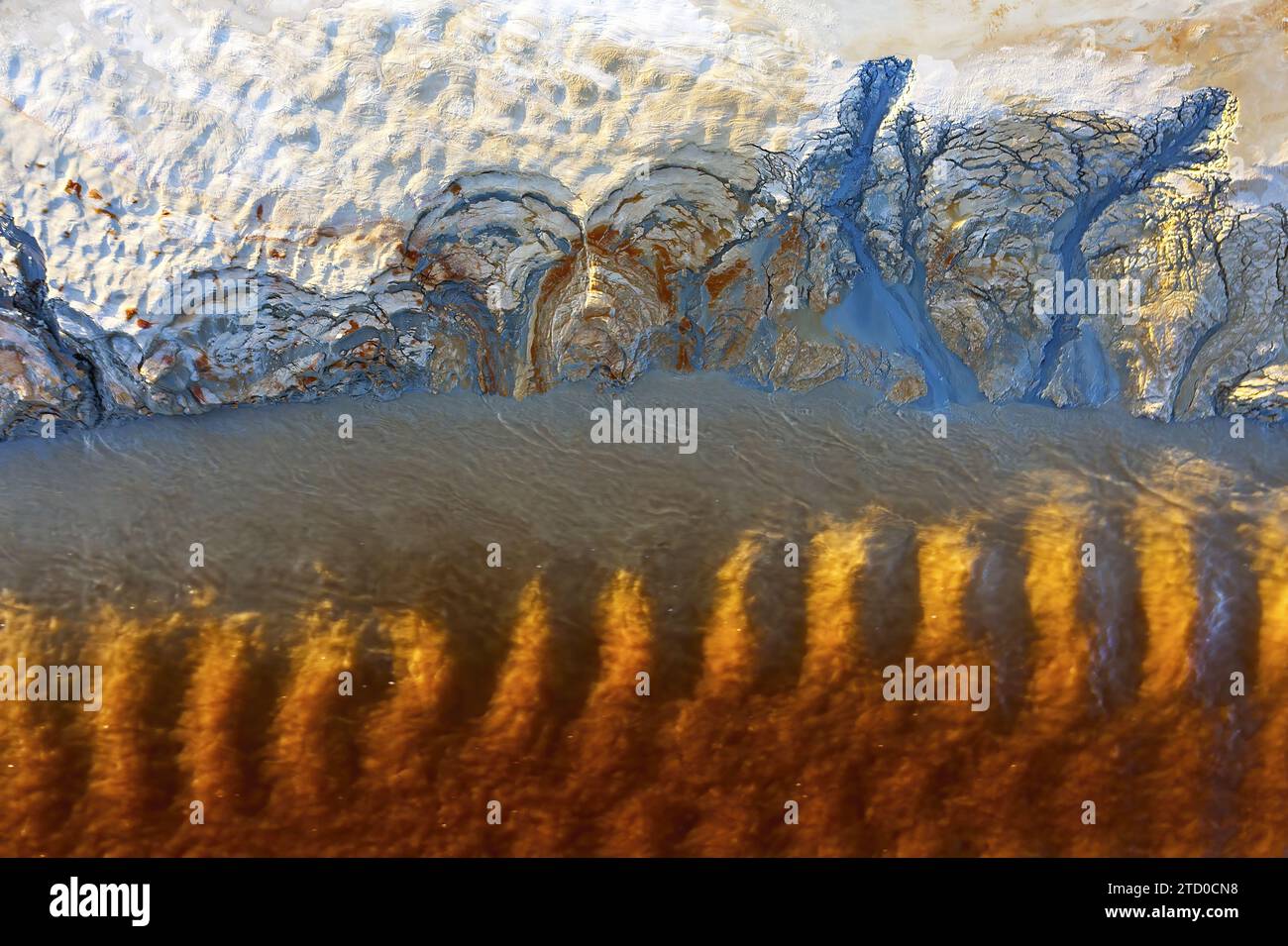 The striking interplay of colors and patterns in Rio Tinto's waters ...