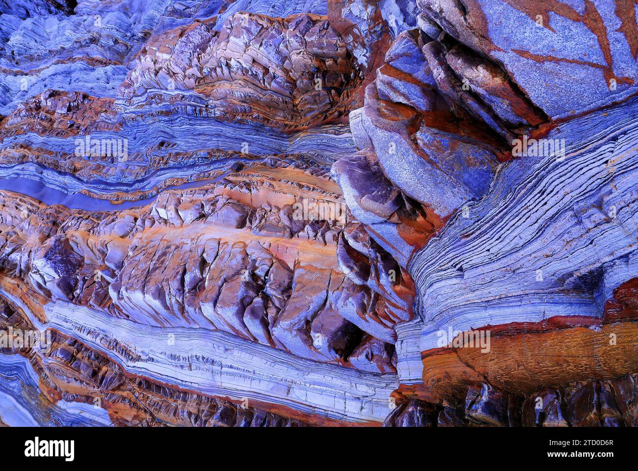 Striking geological rock layers along the Occidental Coast of Asturias ...