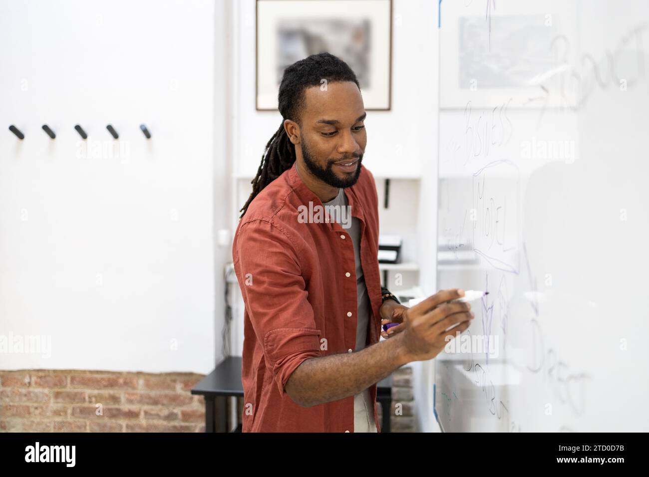 Writing on whiteboard in coworking space hi-res stock photography and ...