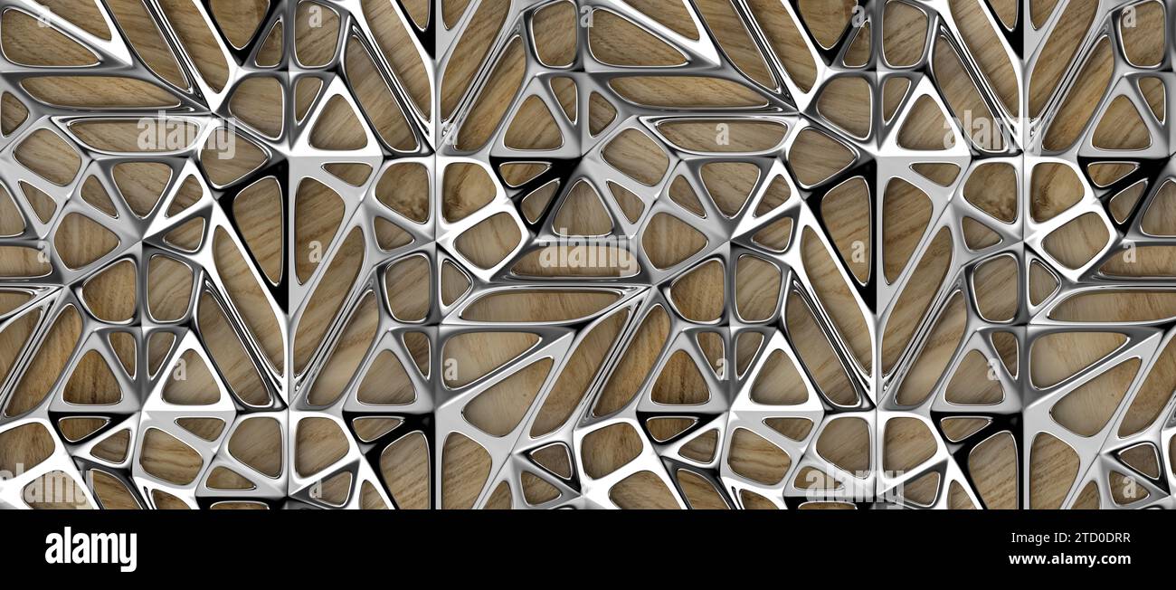 High-quality 3D seamless texture featuring a futuristic geometric ...