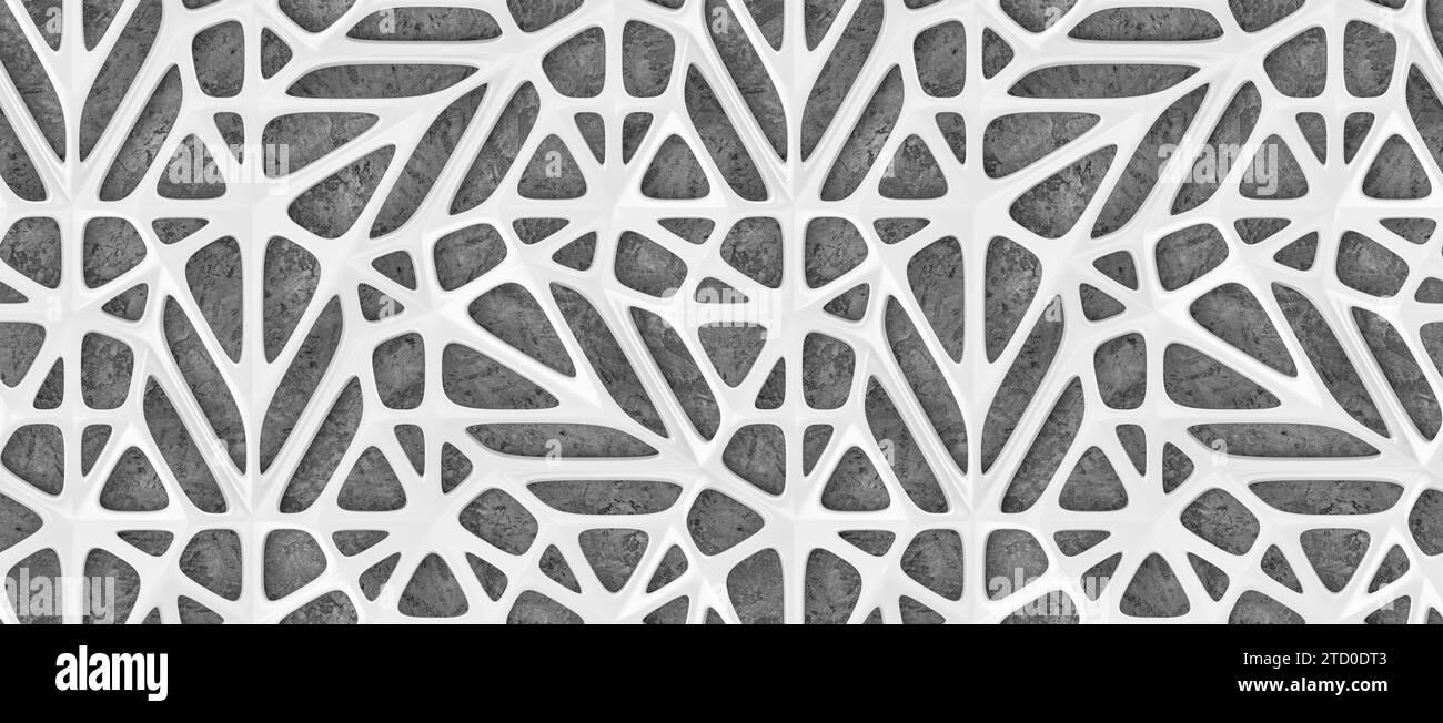 A seamless background features a 3D futuristic pattern suitable for ...