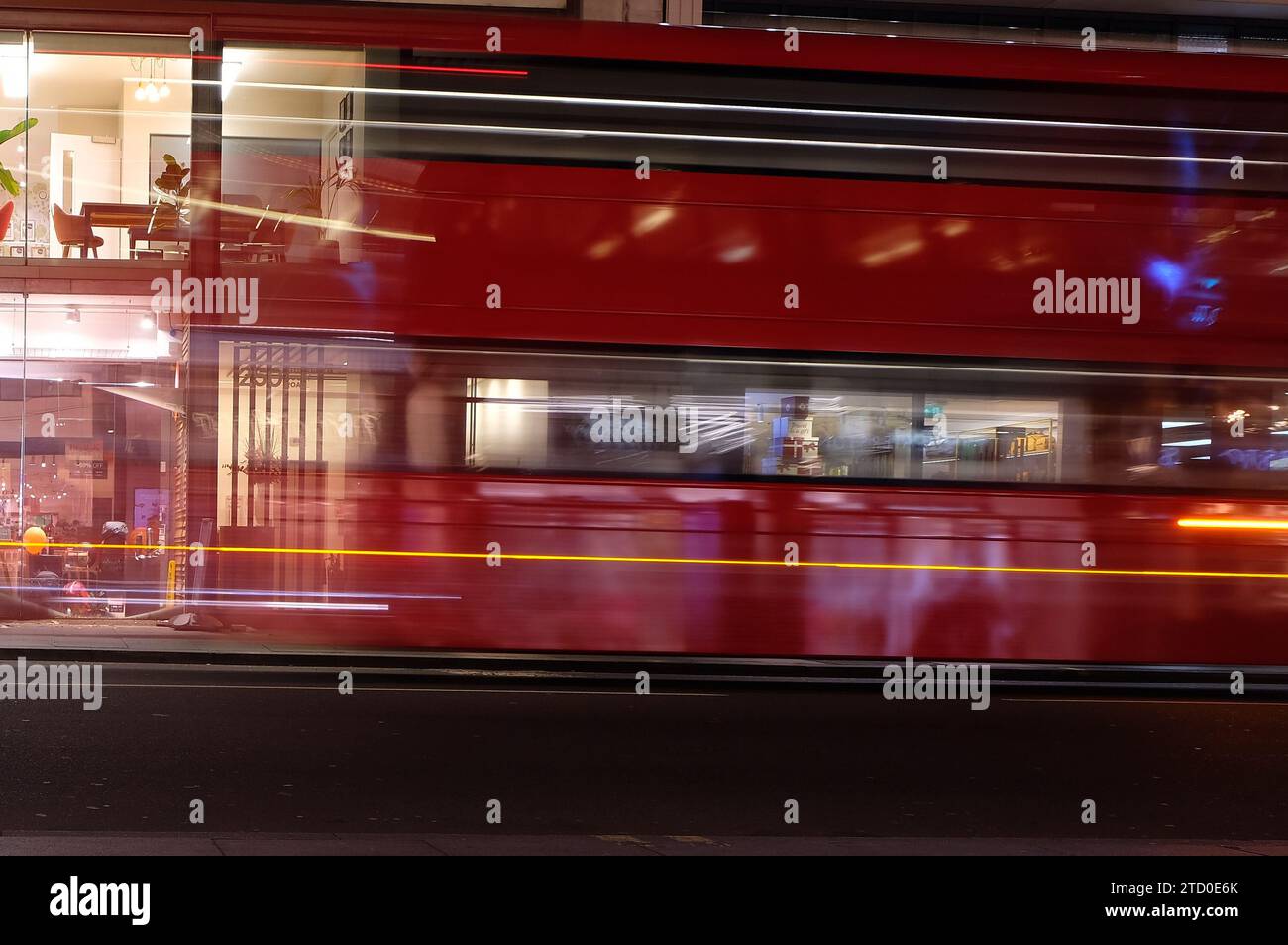 Bus in motion Stock Photo - Alamy