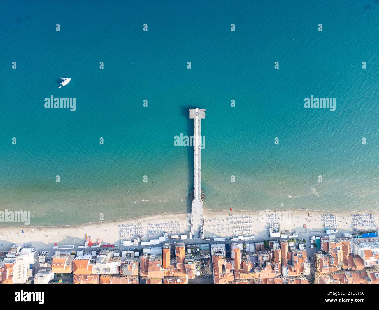 An aerial shot captures the stunning Nice coastline along the Côte d ...