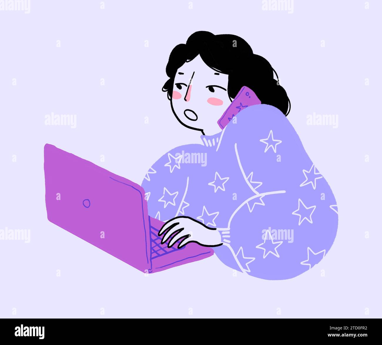 Multitasking female character businesswoman hi-res stock photography ...