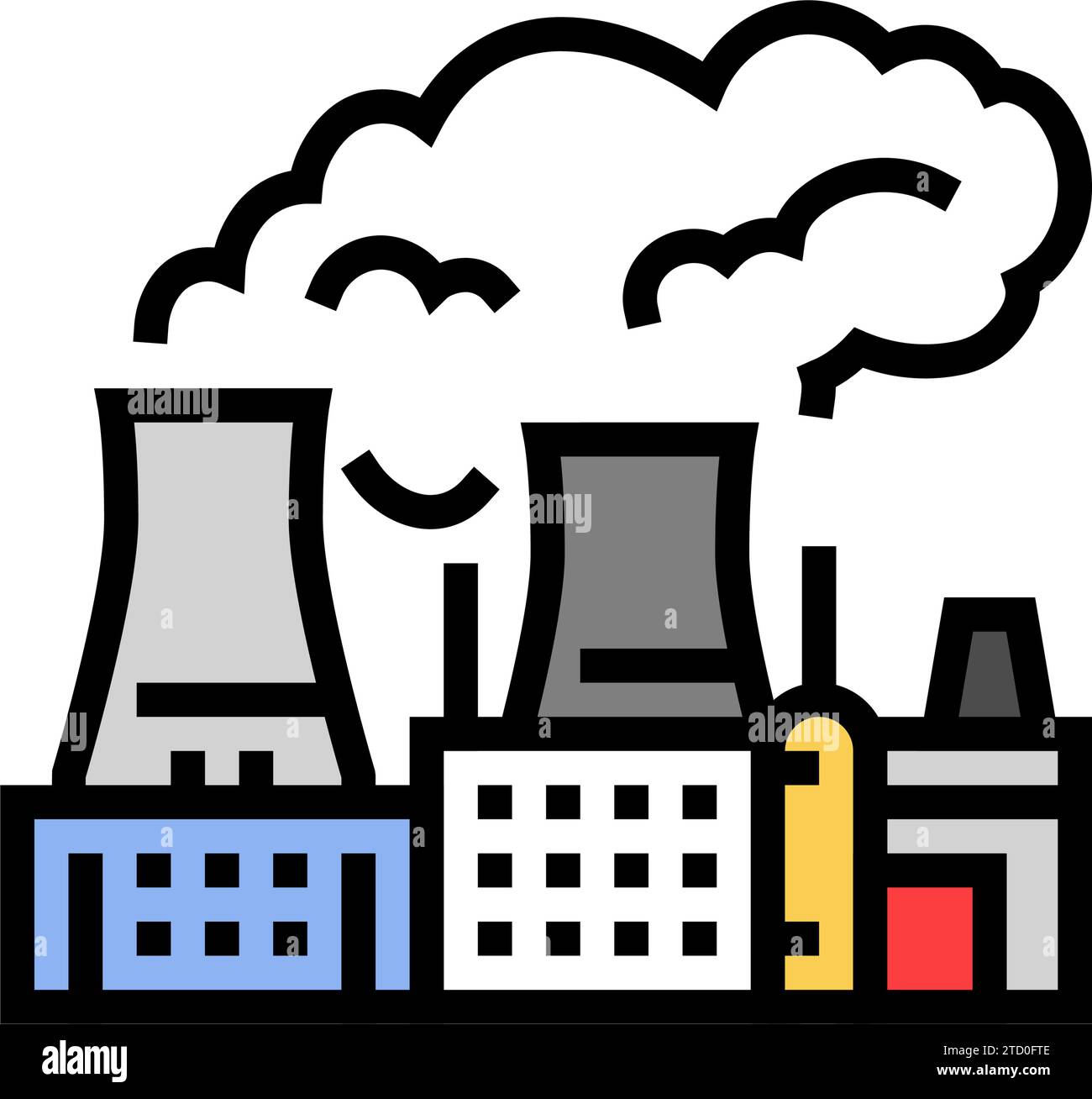power plant nuclear energy color icon vector illustration Stock Vector ...