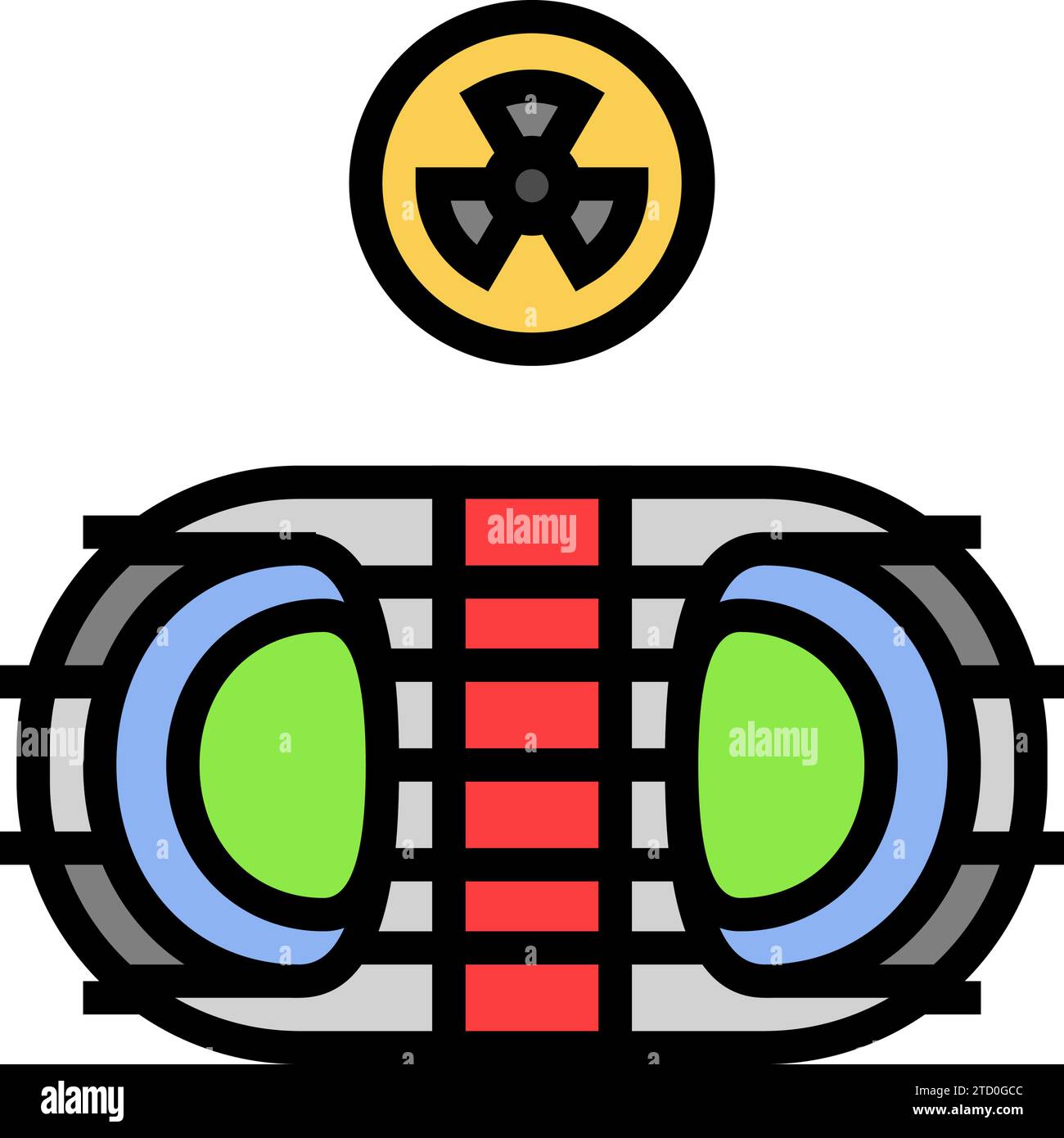 fusion experiment nuclear energy color icon vector illustration Stock ...