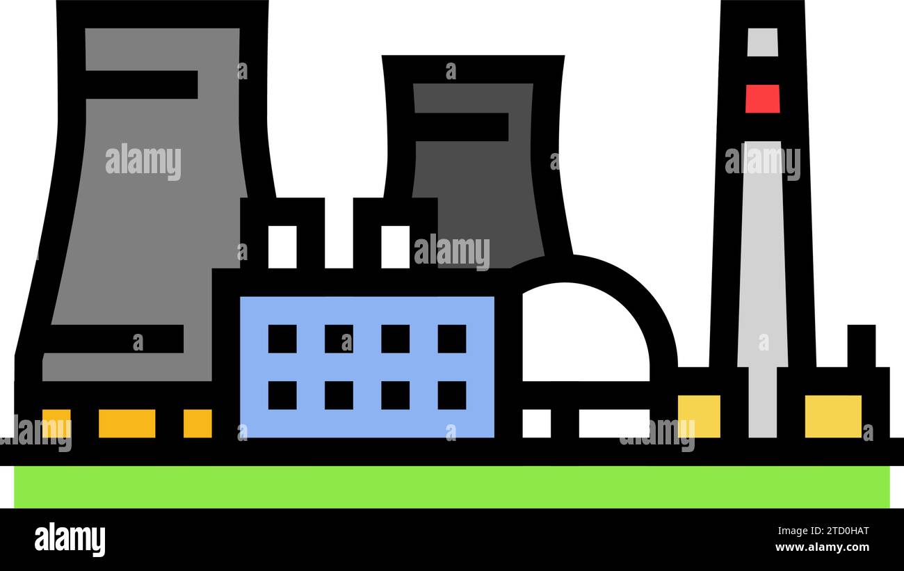 infrastructure nuclear energy color icon vector illustration Stock ...