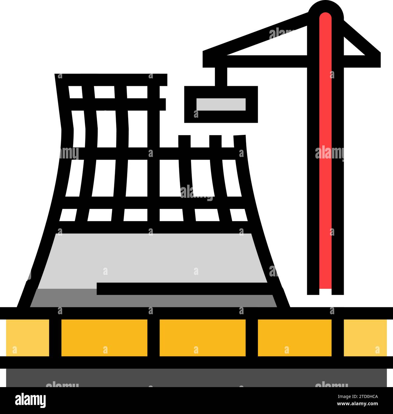 plant construction nuclear energy color icon vector illustration Stock ...