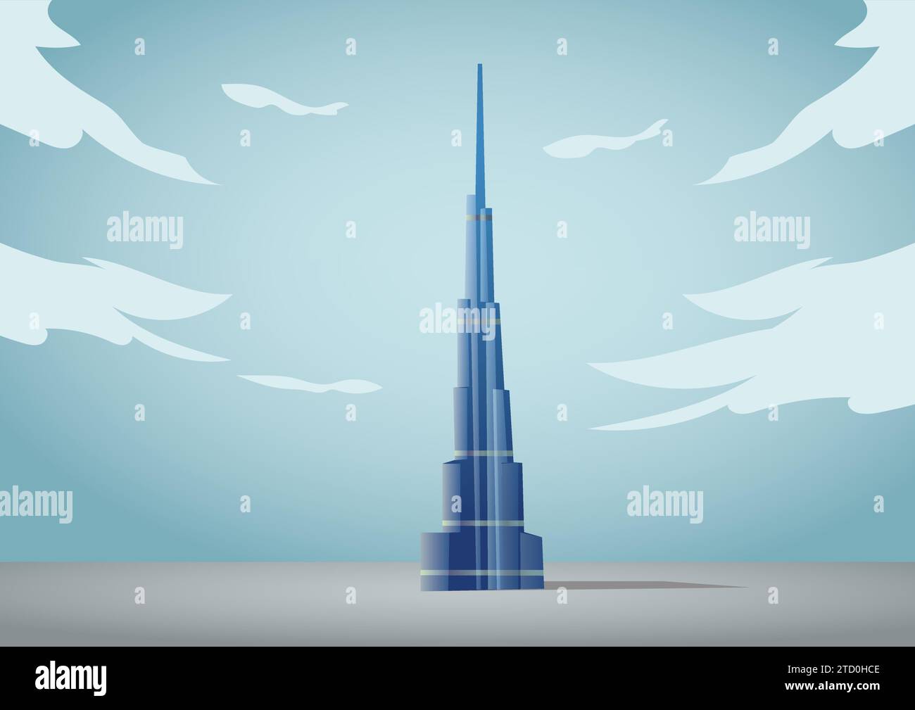 Dubai city skyline illustration Cut Out Stock Images & Pictures - Alamy