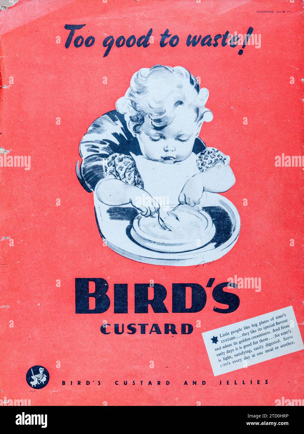 A 1941 advertisement for Bird's custard, a popular powdered, egg-free ...