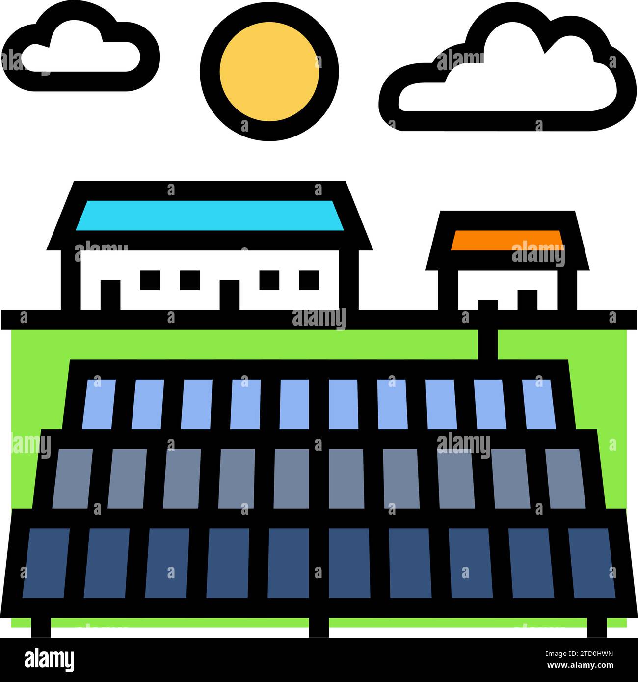 power plant solar panel color icon vector illustration Stock Vector ...