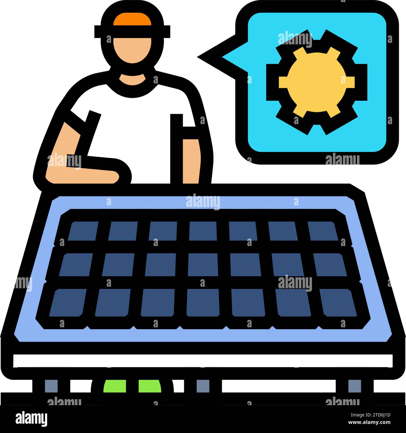 panel installation solar color icon vector illustration Stock Vector ...