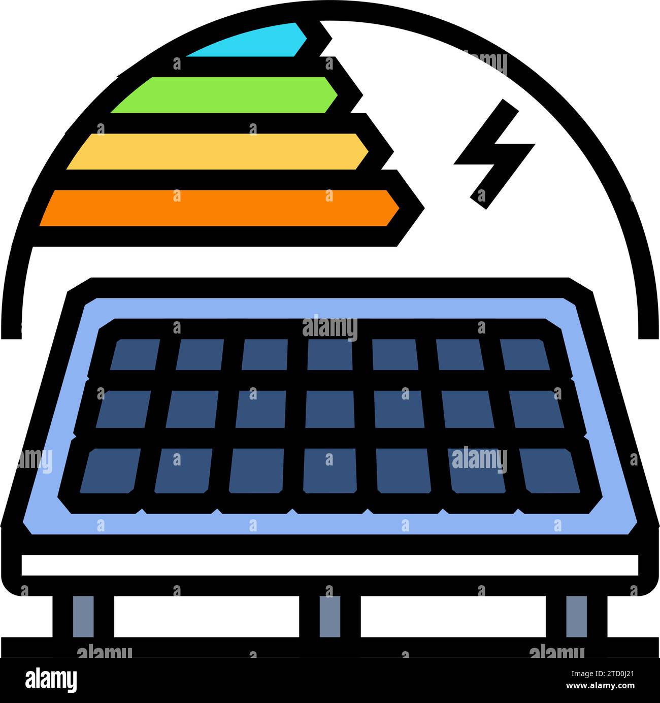 energy efficiency solar panel color icon vector illustration Stock ...