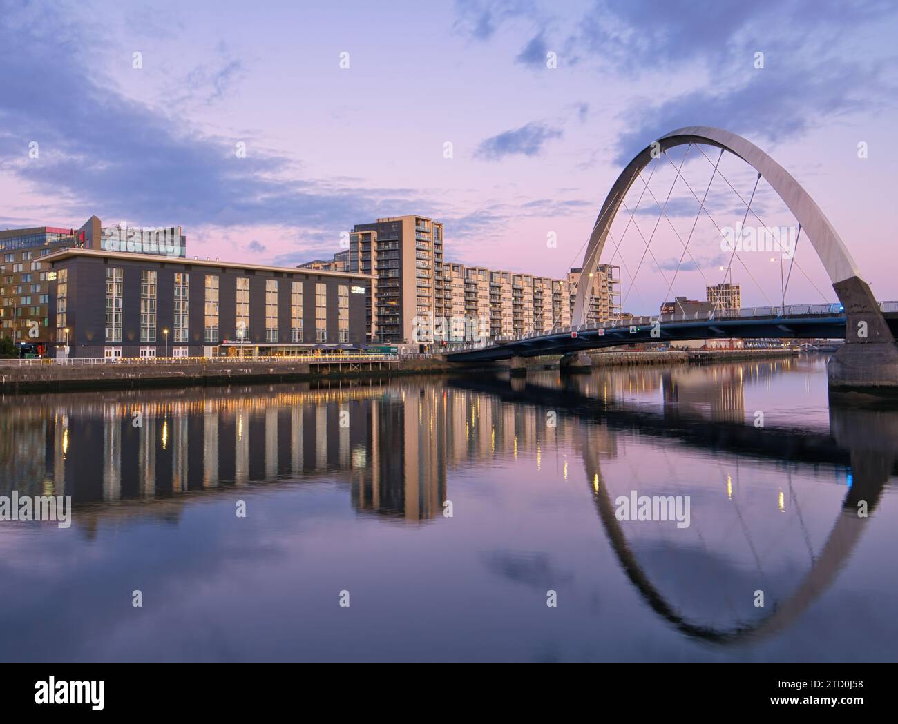 Glasgow's famous Squinty Bridge, also known as the Clyde Arc Stock ...