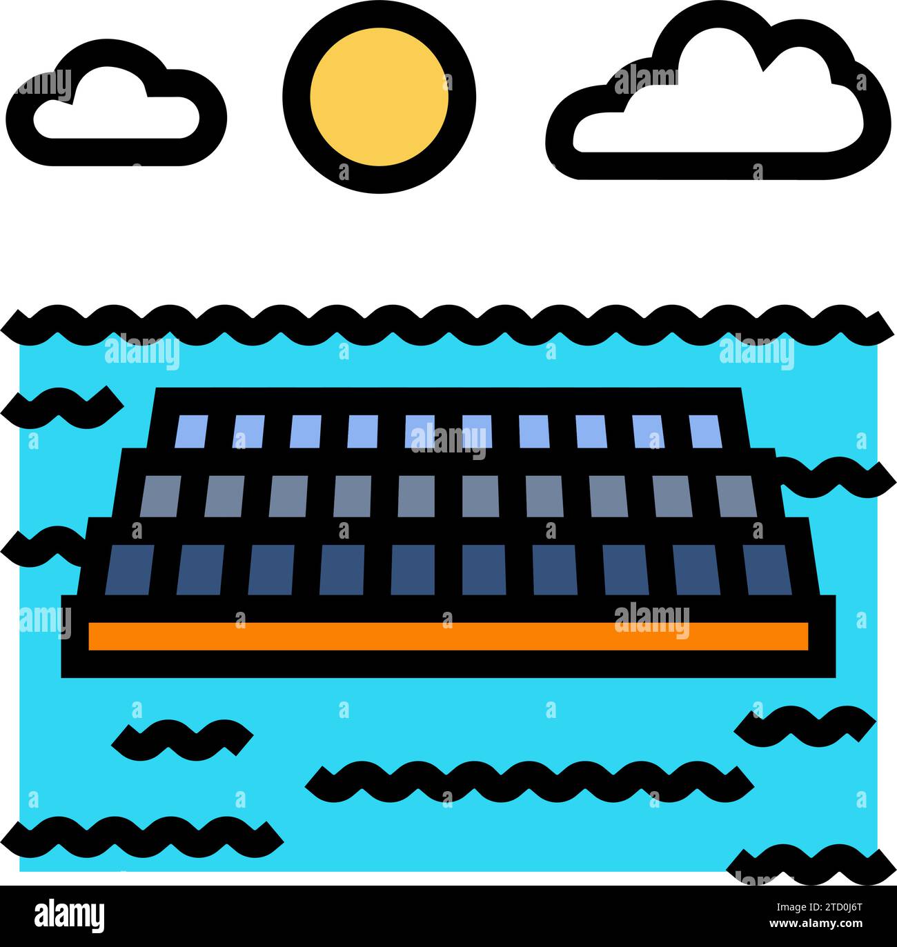 floating solar panel color icon vector illustration Stock Vector Image & Art - Alamy