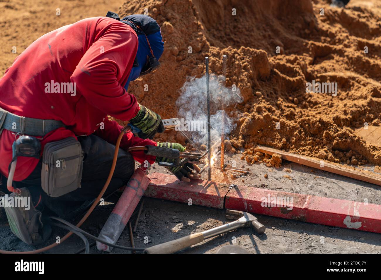 Welding hardware to lay the foundation for the industry Stock Photo - Alamy