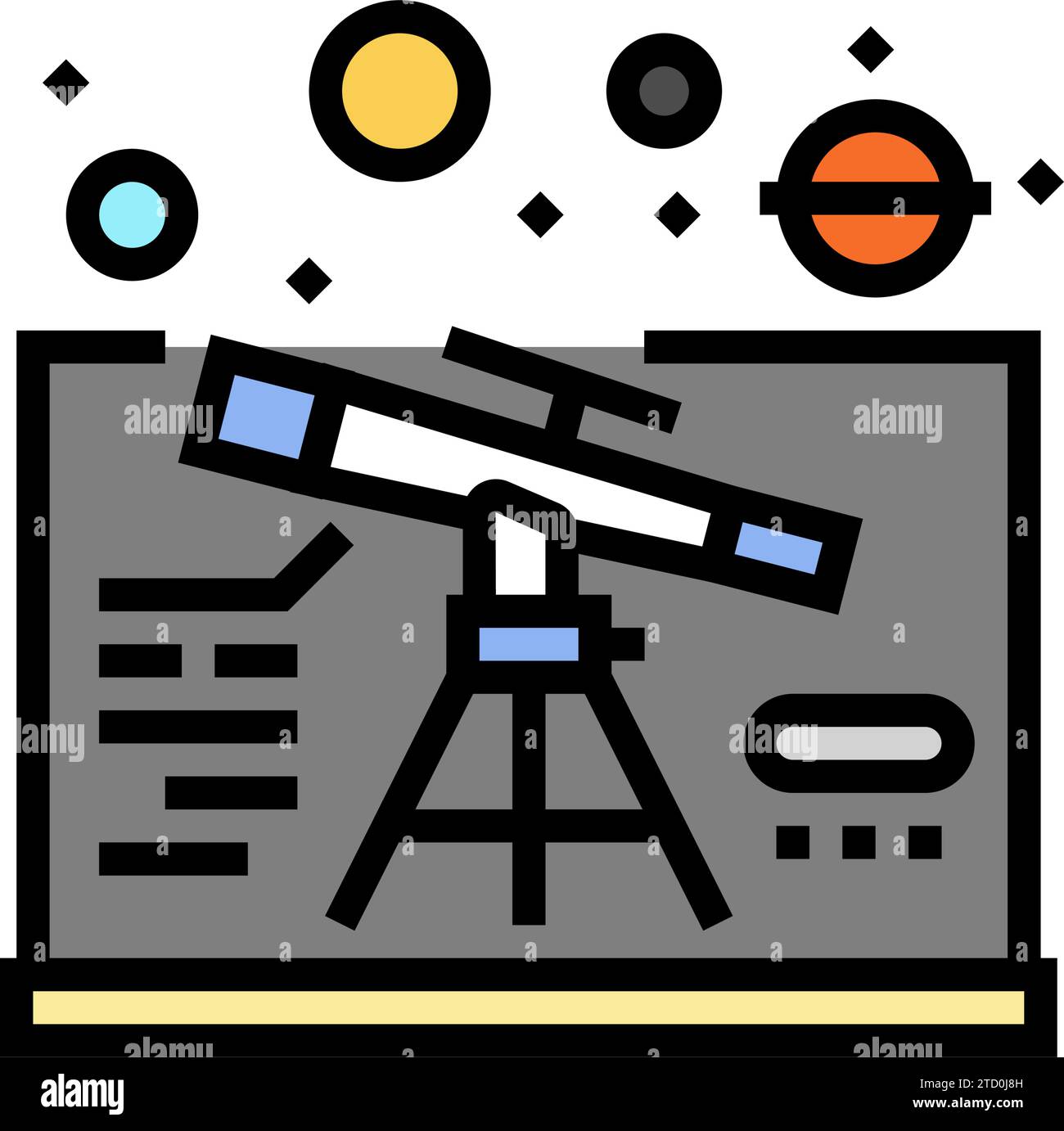 astrophysics space exploration color icon vector illustration Stock ...