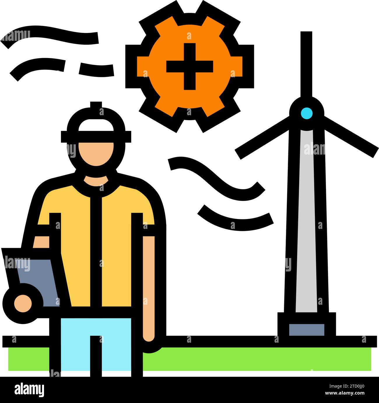 turbine maintenance color icon vector illustration Stock Vector Image ...