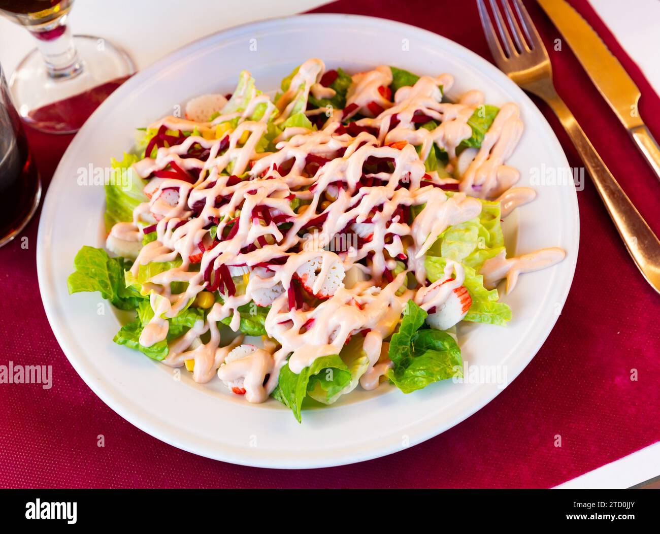 Crab salad beautifully presented Stock Photo - Alamy