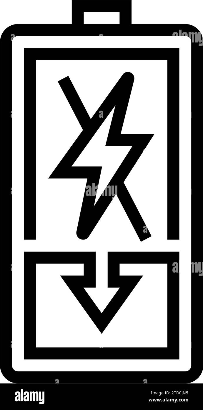 discharging battery line icon vector illustration Stock Vector Image ...