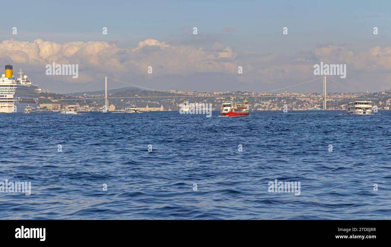 Istanbul, Turkey - October 19, 2023: First Bridge Over Bosphorus Canal ...