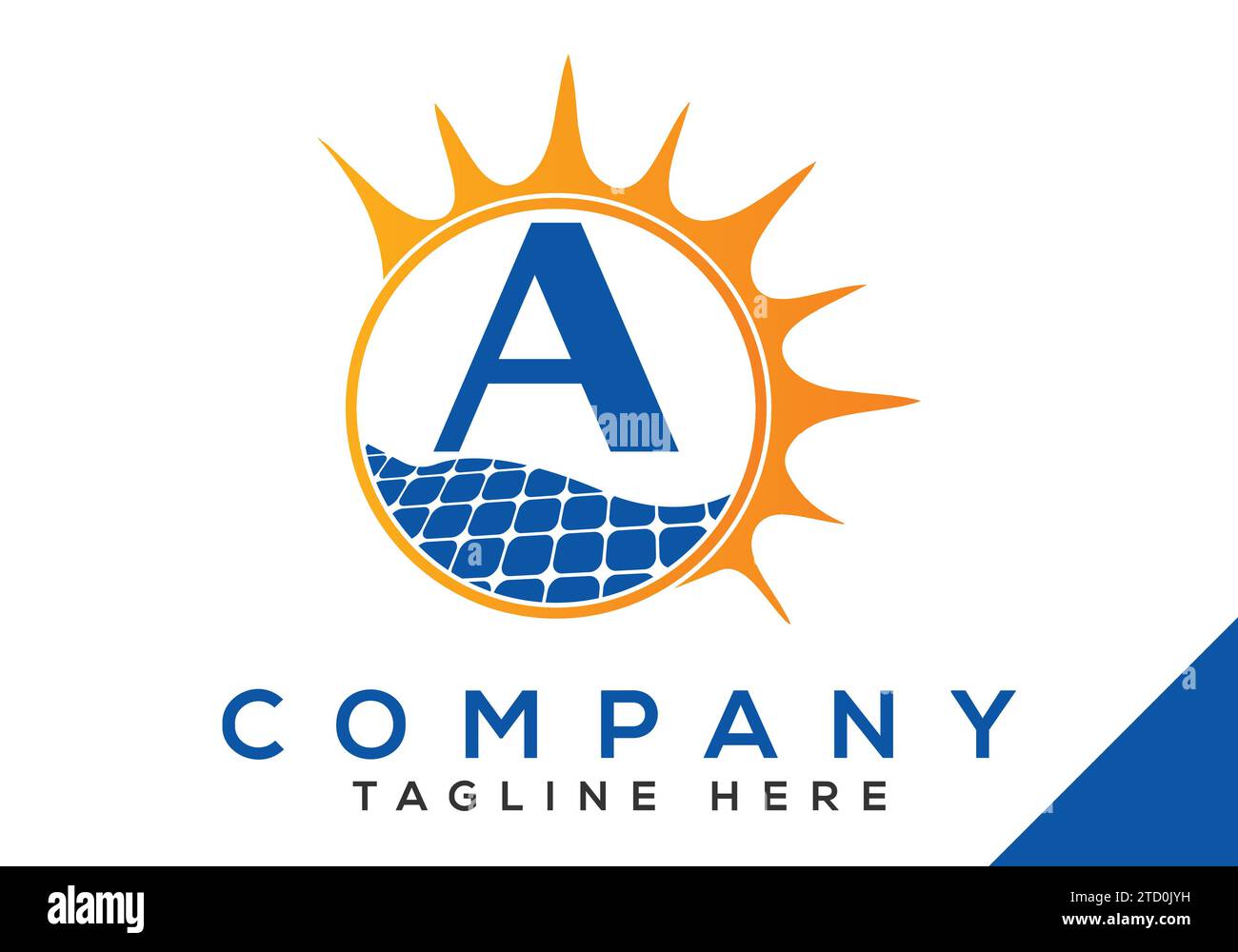 Letter A with solar panel and sun sign Logo Design Vector Template ...