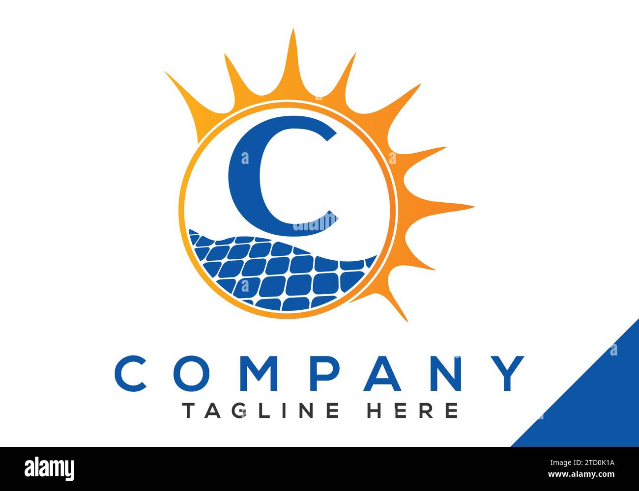 Letter C with solar panel and sun sign Logo Design Vector Template ...