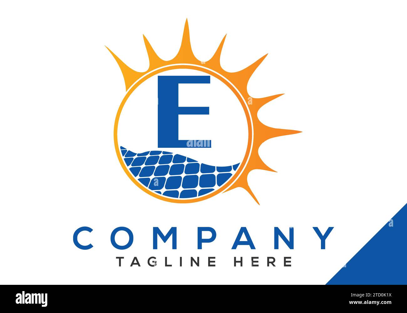 Letter E with solar panel and sun sign Logo Design Vector Template ...