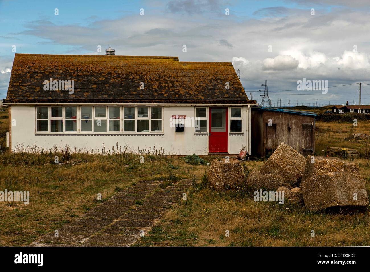 Illustration of Dungeness, Kent, UK on July 16, 2023. Dungeness, a ...