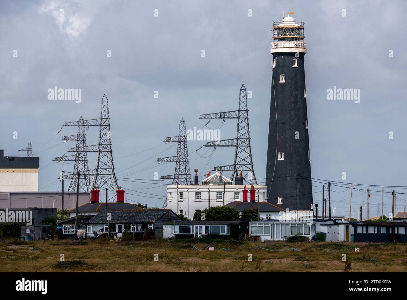 Illustration of Dungeness, Kent, UK on July 16, 2023. Dungeness, a ...