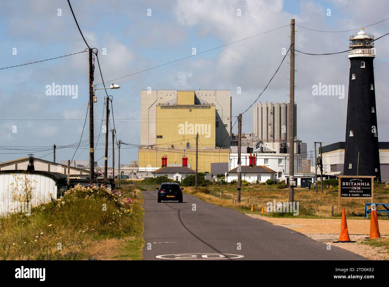 Illustration of Dungeness, Kent, UK on July 16, 2023. Dungeness, a ...