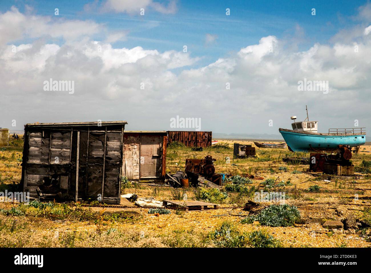 Illustration of Dungeness, Kent, UK on July 16, 2023. Dungeness, a ...
