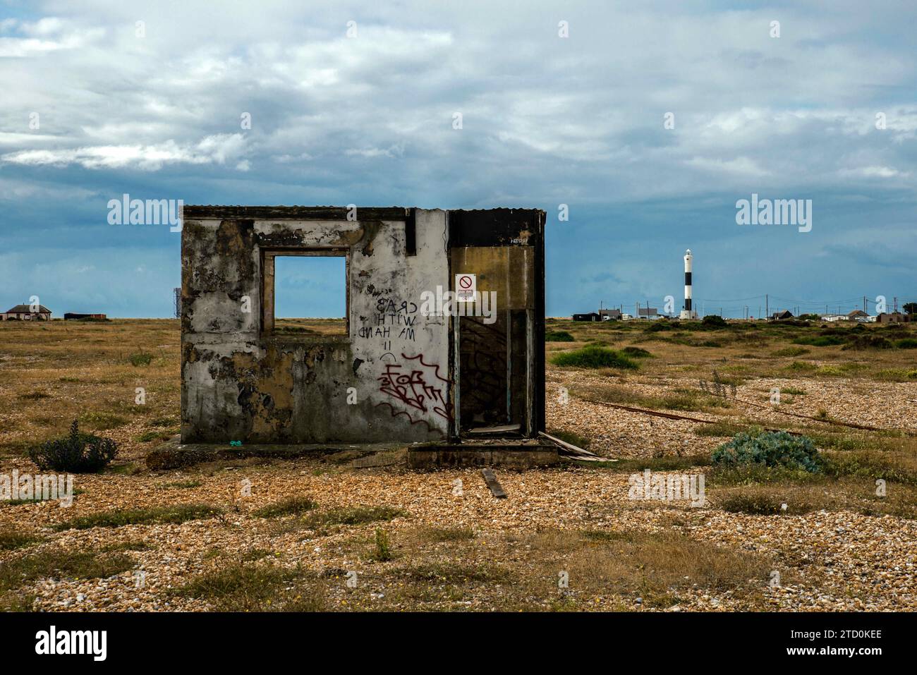 Illustration of Dungeness, Kent, UK on July 16, 2023. Dungeness, a ...