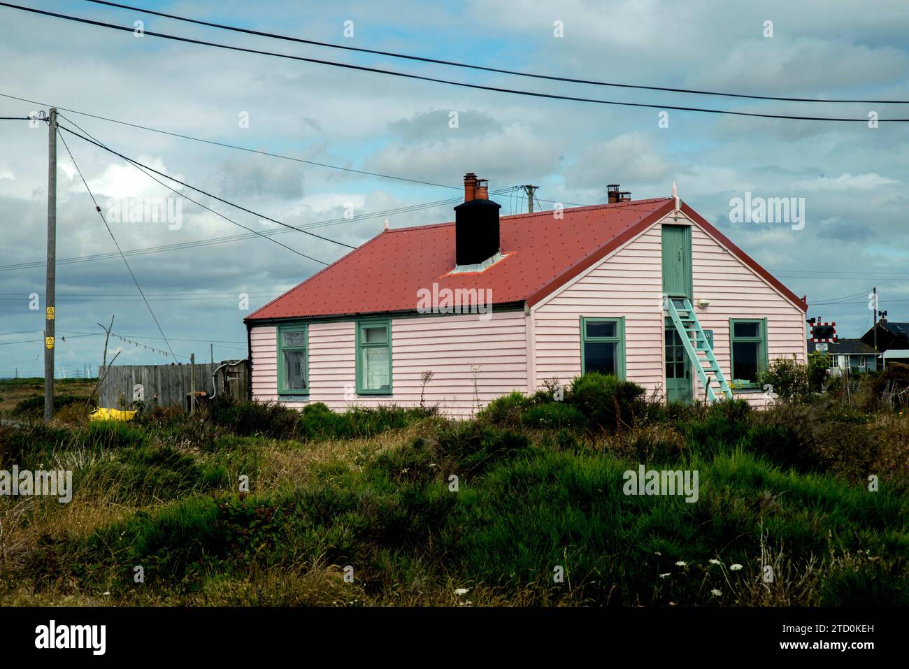 Illustration of Dungeness, Kent, UK on July 16, 2023. Dungeness, a ...