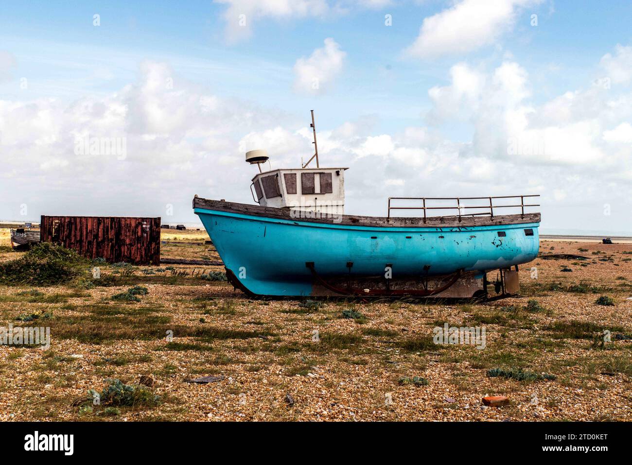 Illustration of Dungeness, Kent, UK on July 16, 2023. Dungeness, a ...