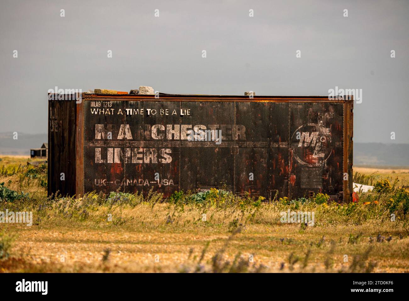 Illustration of Dungeness, Kent, UK on July 16, 2023. Dungeness, a ...