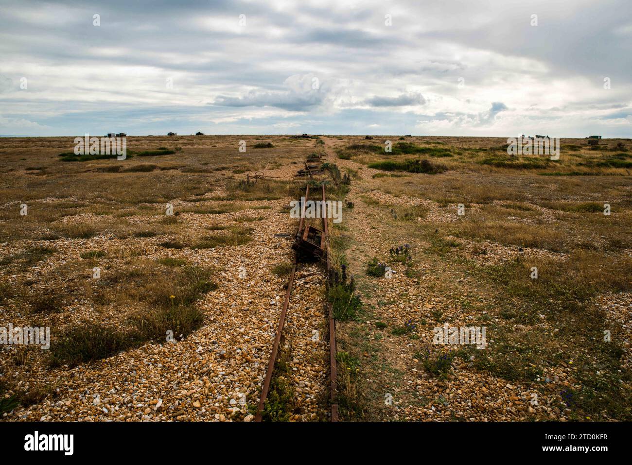 Illustration of Dungeness, Kent, UK on July 16, 2023. Dungeness, a ...