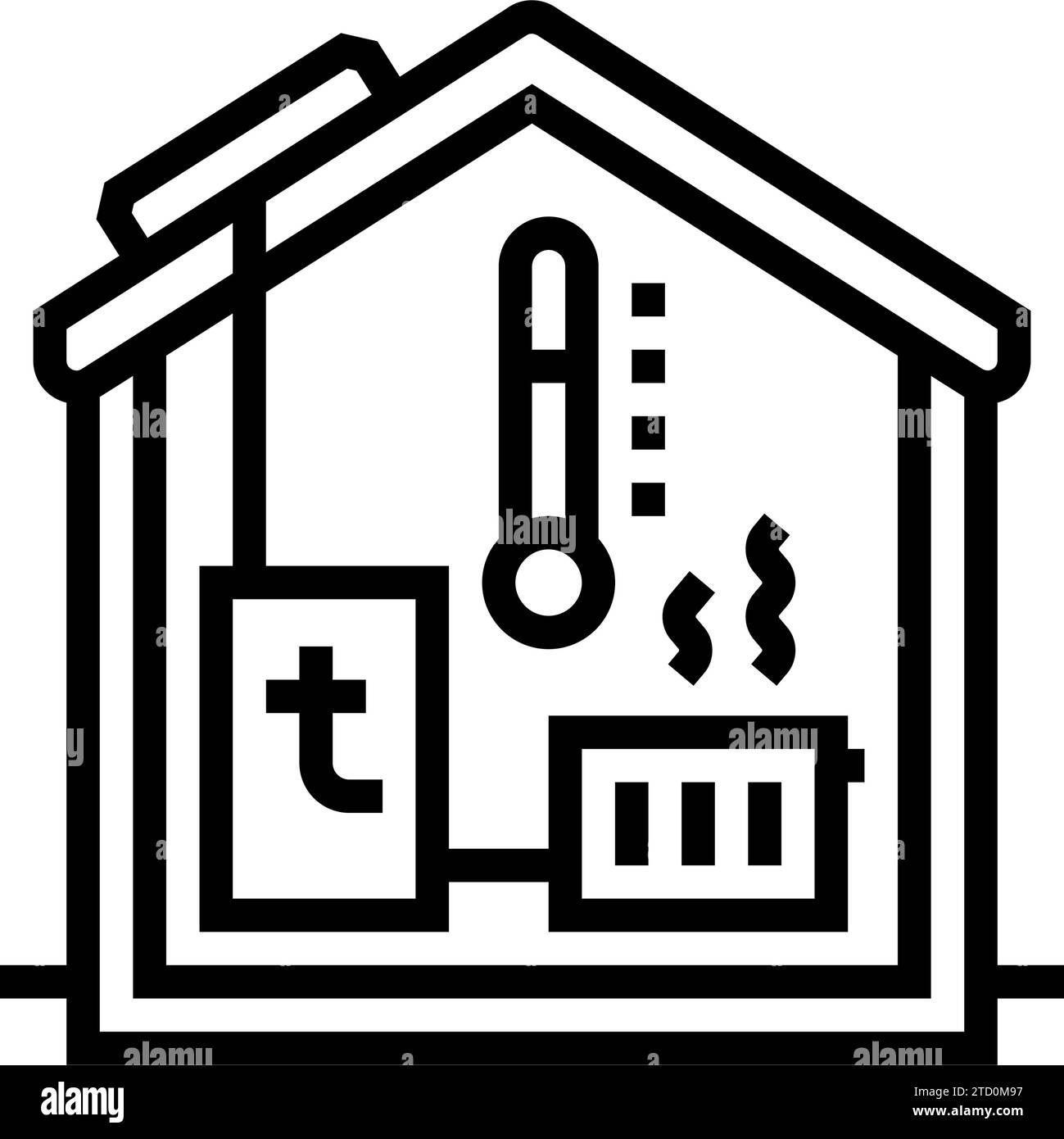 heat storage energy line icon vector illustration Stock Vector Image ...