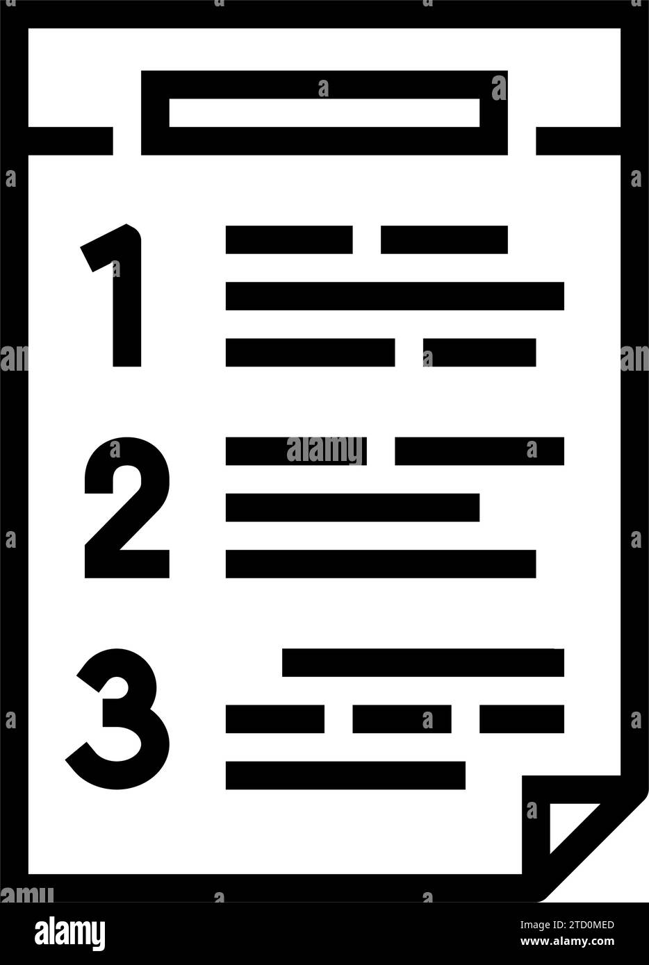 Numbered sheet Stock Vector Images - Alamy