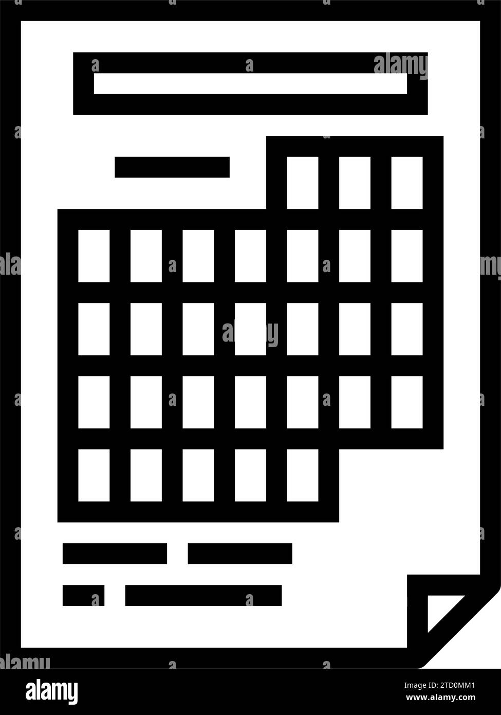 calendar grid list line icon vector illustration Stock Vector Image ...