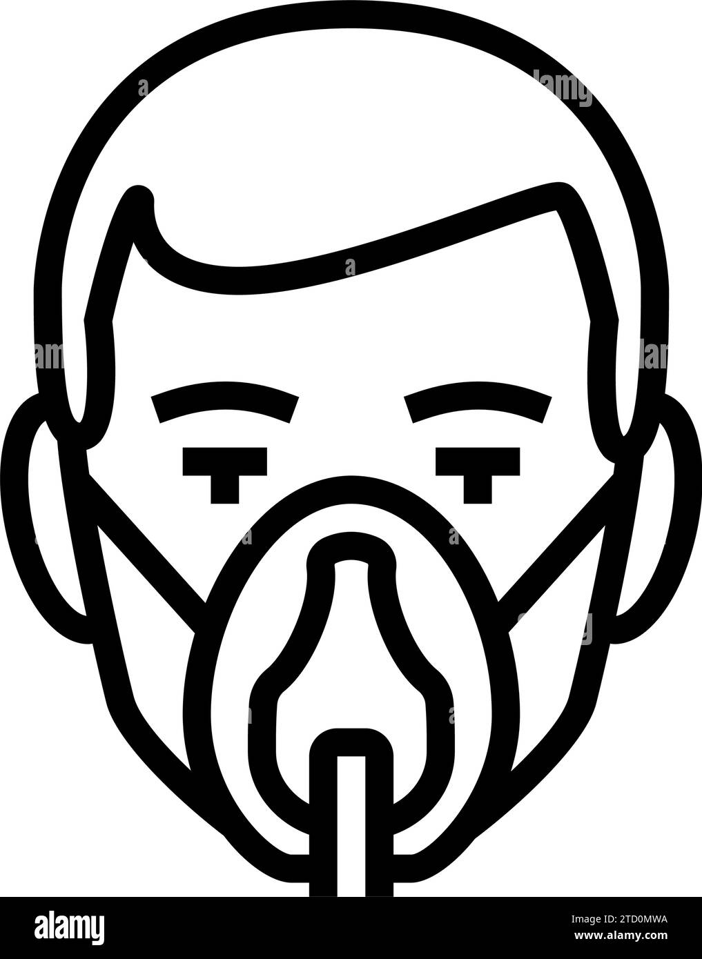 oxygen mask face line icon vector illustration Stock Vector Image & Art ...