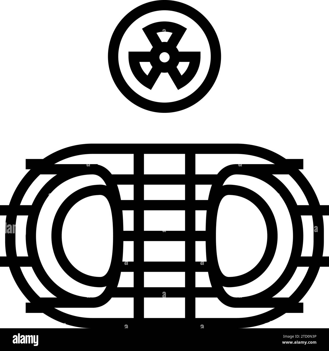 fusion experiment nuclear energy line icon vector illustration Stock ...