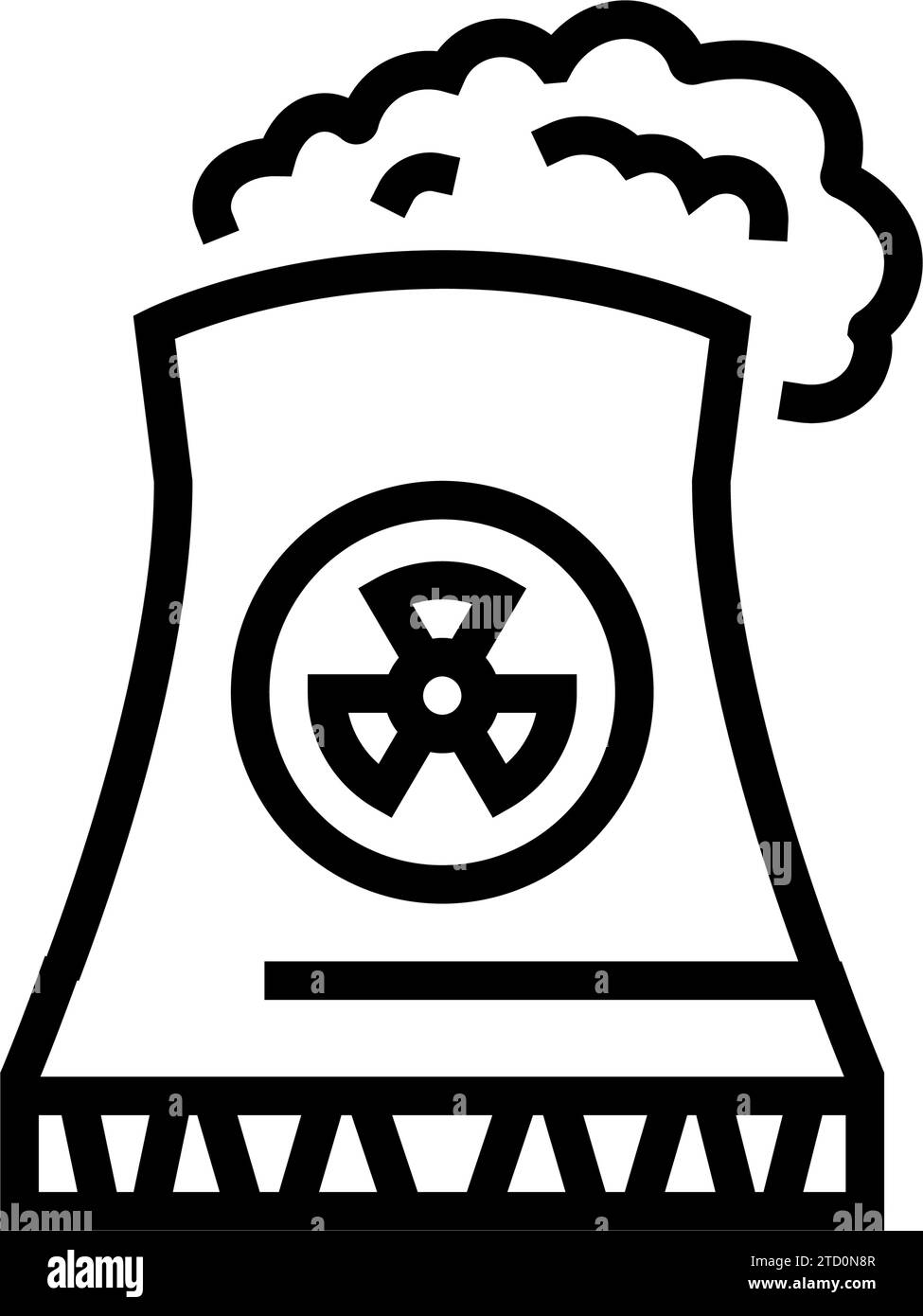 cooling tower nuclear energy line icon vector illustration Stock Vector ...