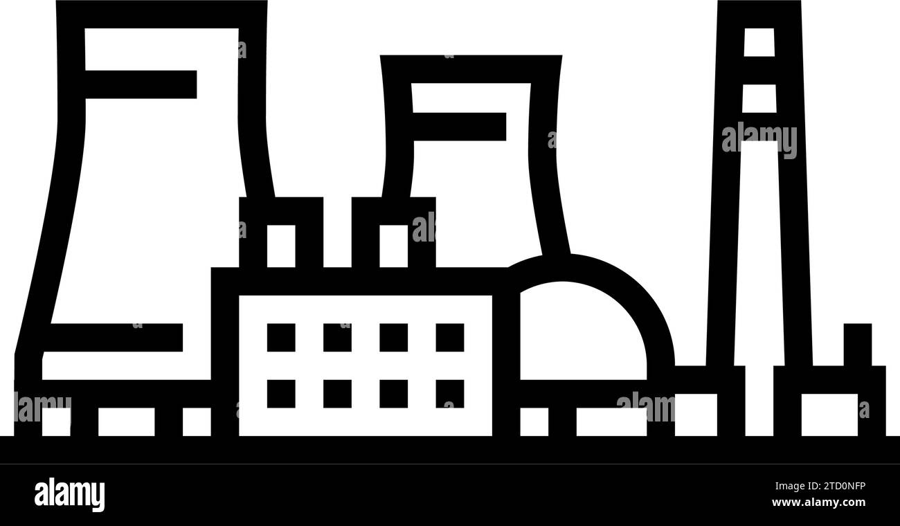 infrastructure nuclear energy line icon vector illustration Stock ...