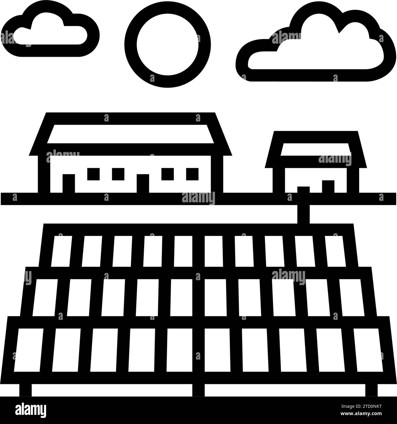 power plant solar panel line icon vector illustration Stock Vector ...