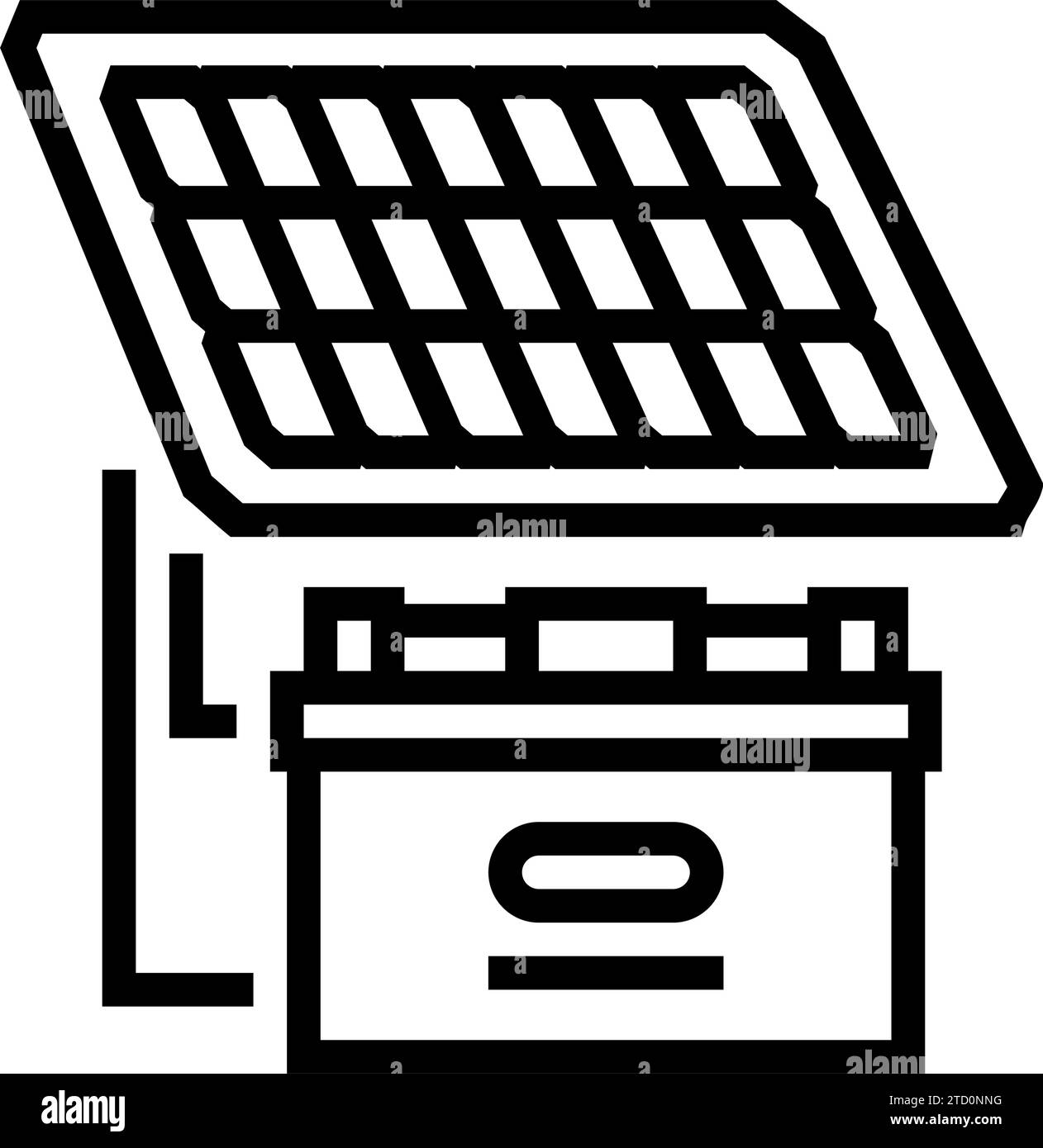 battery solar panel line icon vector illustration Stock Vector Image ...