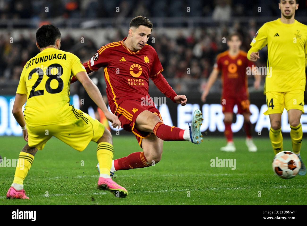 Riccardo Pagano of AS Roma in action during the Europa League Group G ...