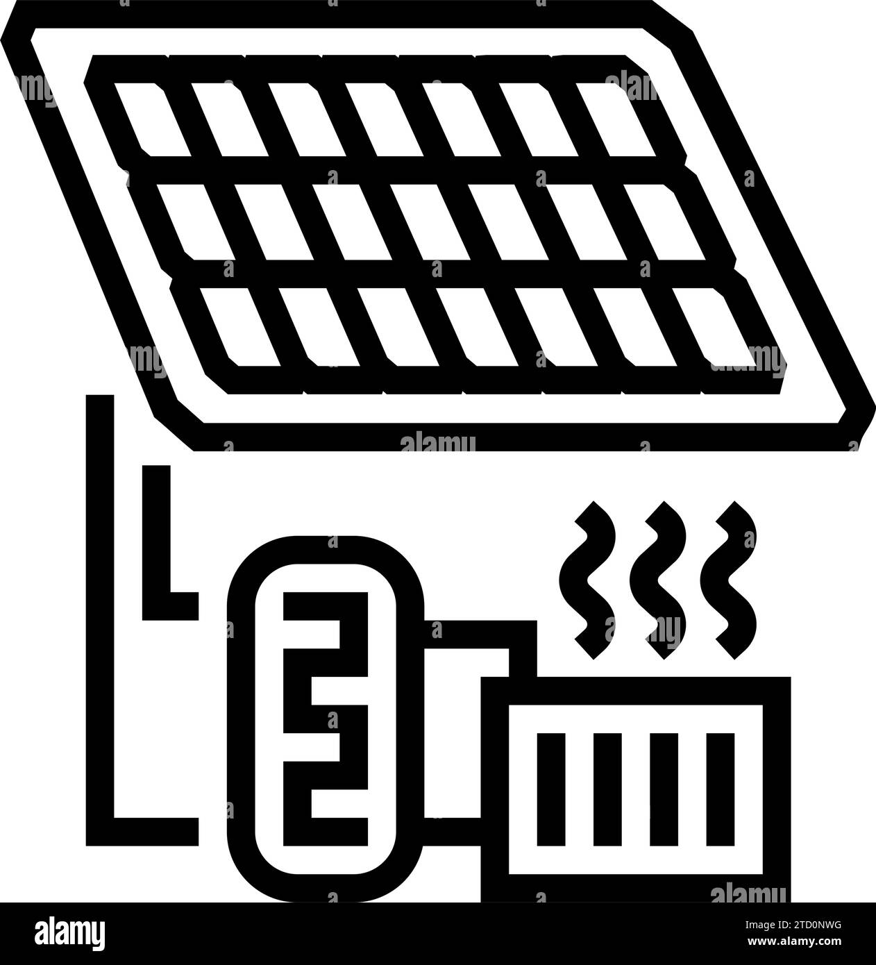 heating solar panel line icon vector illustration Stock Vector Image ...