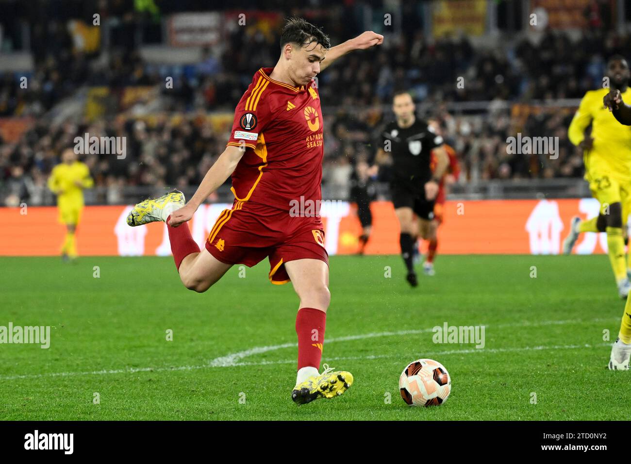 Niccolo Pisilli of AS Roma in action during the Europa League Group G ...
